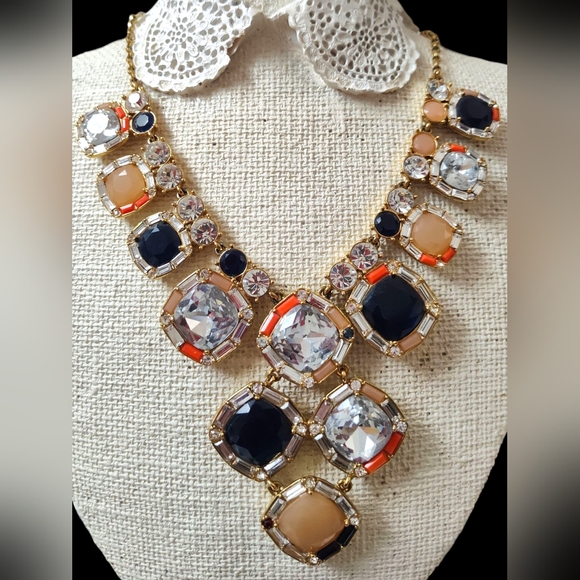 kate spade | Jewelry | Kate Spade Gold And Navy Statement Necklace ...